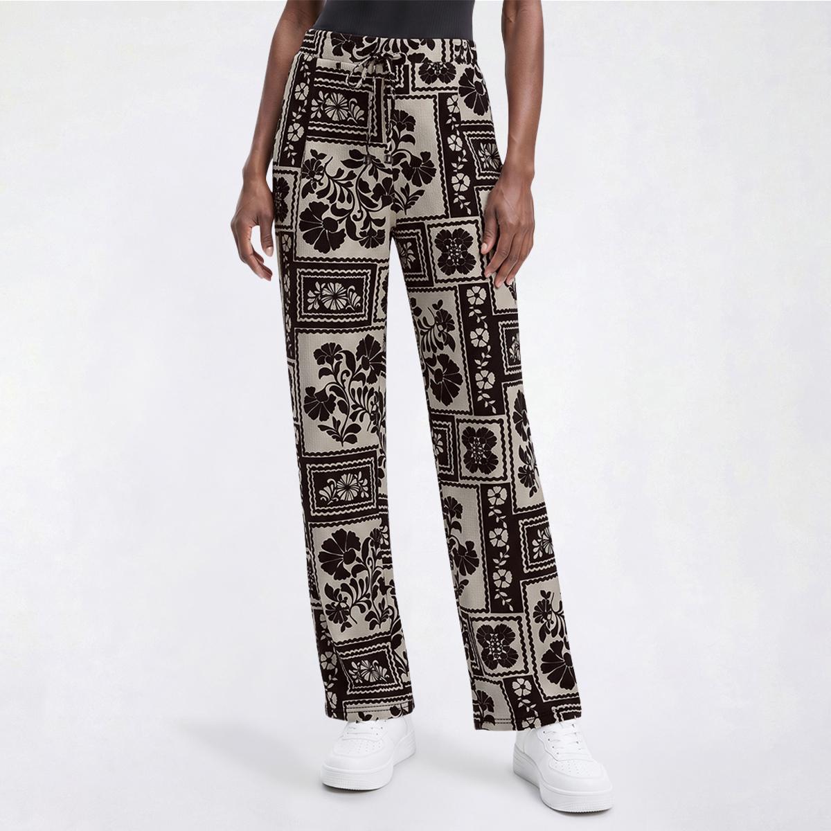 Click here for Womens Soho Apparel Floral Patchwork Wide Leg Pant... prices